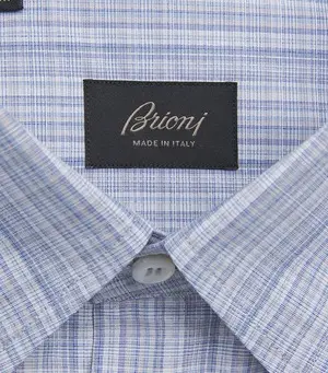 Brioni Cotton Check Shirt - Blue