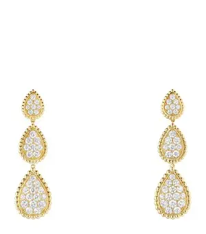 Boucheron Serpent Bohème Yellow Diamond Pendant Earrings - Gold