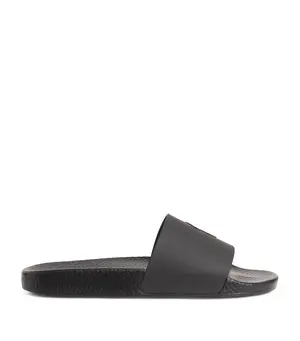 Polo Ralph Lauren Embossed Pony Slides - Black