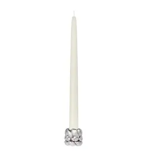 Christofle Plated Babylone Candlestick Holder - Silver