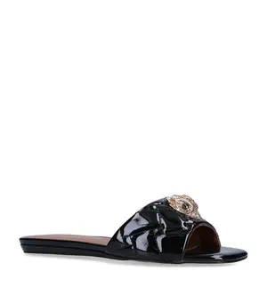 Kurt Geiger Patent Kensington Flat Sandals