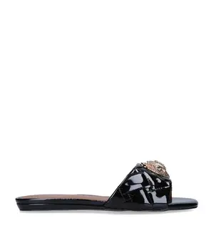 Kurt Geiger Patent Kensington Flat Sandals