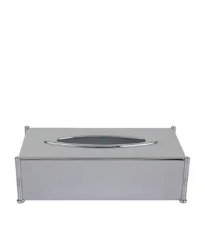 ZODIAC Cylinder Chrome Tissue Box - Silver