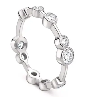BOODLES Platinum And Diamond Full Hoop Ring - Silver