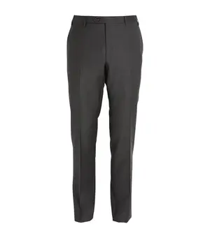 Corneliani Virgin Wool Slim Tailored Trousers - Grey