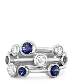 BOODLES Platinum, Diamond And Sapphire Ring
