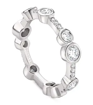BOODLES Platinum And Diamond Waterfall Ring - Silver