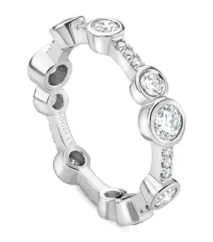 BOODLES Platinum And Diamond Waterfall Ring - Silver