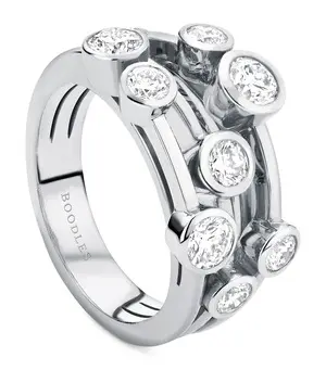 BOODLES Platinum And Diamond Classic Raindance Ring - Silver