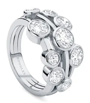 BOODLES Platinum And Diamond Ring - Silver