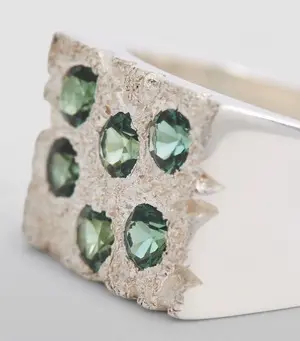 BLEUE BURNHAM Sterling Emerald Signet Ring