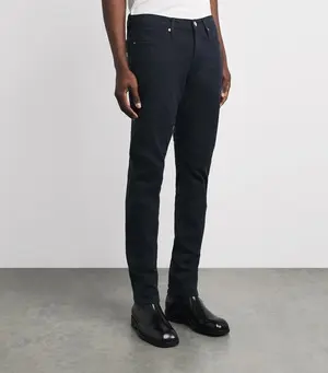 FRAME Mid-rise Slim Jeans - Navy