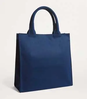 Harrods Small Cotton Logo Tote Bag - Navy
