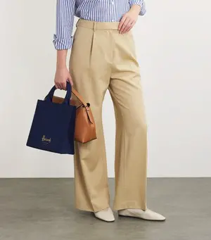 Harrods Small Cotton Logo Tote Bag - Navy