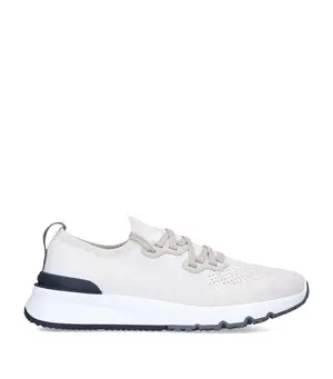 Brunello Cucinelli Knitted Low-top Sneakers - White
