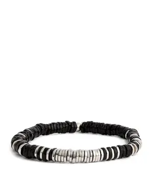 Tateossian Agate And Sterling Disc Bracelet - Silver