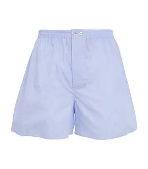 Zimmerli Cotton Woven Boxers Blue