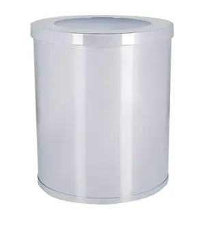 ZODIAC Cylinder Chome Bathroom Bin - Silver