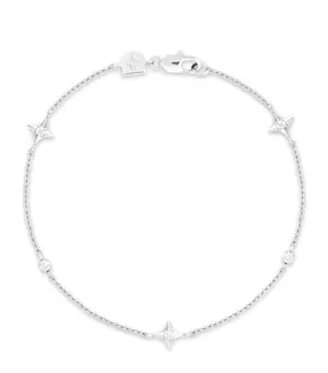 ASTRID & MIYU Rhodium-plated Cosmic Star Charm Bracelet - Silver