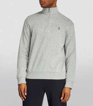 Polo Ralph Lauren Quarter-zip Sweatshirt With Embroidered Pony - Grey
