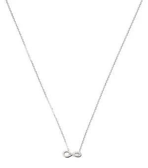 ASTRID & MIYU White Gold Infinite Pendant Necklace - Silver