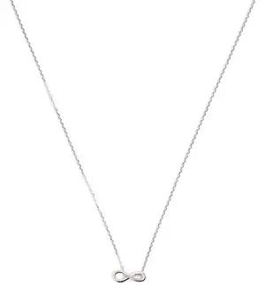 ASTRID & MIYU White Gold Infinite Pendant Necklace - Silver