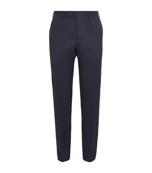 Pal Zileri Wool Slim Tailored Trousers - Navy