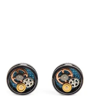 Tateossian Circle Gear Cufflinks - Grey