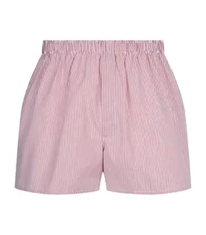 Sunspel Mini Check Boxers - Red