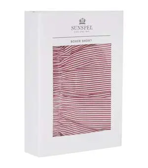 Sunspel Mini Check Boxers - Red