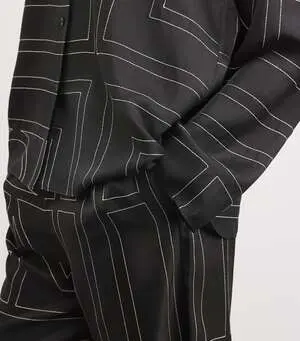 TOTEME Silk Monogram Trousers - Black