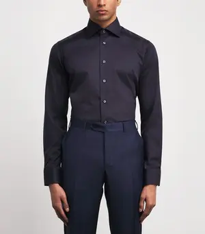 Eton Signature Twill Slim Shirt - Navy