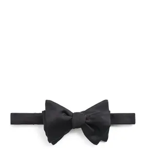 Eton Silk Ribbed Bow Tie - Black