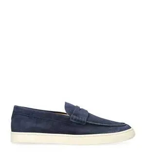 Brunello Cucinelli Suede Hybrid Loafers - Navy