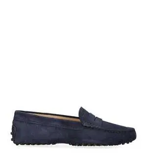 TOD'S Suede Gommini Driving Shoes - Navy