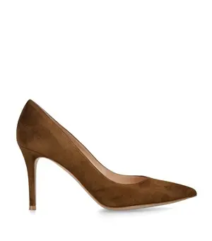 GIANVITO ROSSI Suede Pumps 85 - Brown