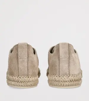 Zegna Suede Triple Stitch Espadrilles - Grey