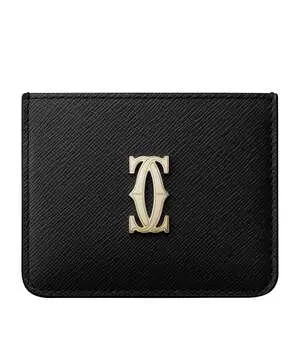 Cartier Leather C De Card Holder - Black