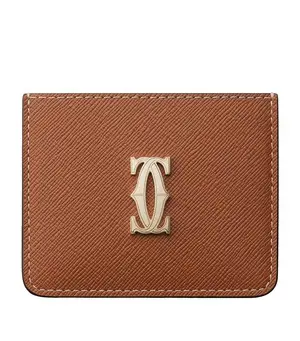 Cartier Leather C De Card Holder - Brown