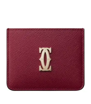 Cartier Leather C De Card Holder - Red