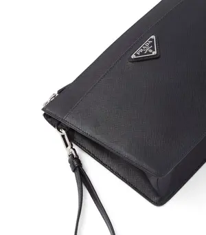Prada Saffiano Leather Pouch - Black