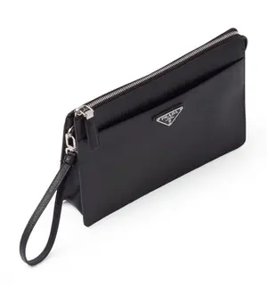 Prada Saffiano Leather Pouch - Black