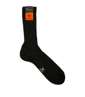 DORE DORE Cotton Rib-knit Crew Socks - Black