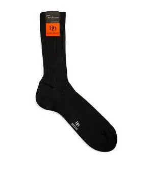 DORE DORE Cotton Rib-knit Crew Socks - Black