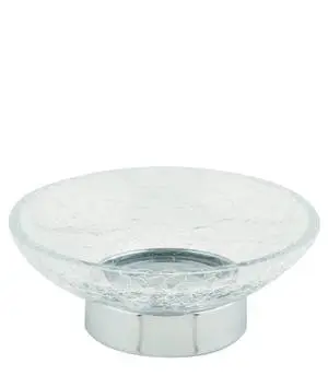 ZODIAC Cracked Crystal Soap Dish - Silver
