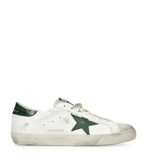 GOLDEN GOOSE Leather Super-star Sneakers - Green