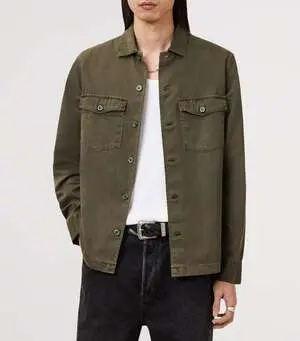 ALLSAINTS Cotton Spotter Overshirt - Green