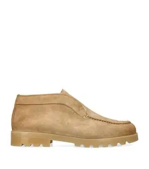 Santoni Suede Andvari Ankle Boots - Brown