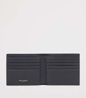 Saint Laurent Leather Cassandre Bifold Wallet - Blue