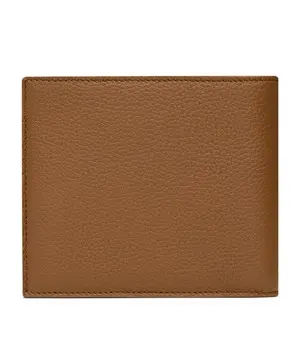 Saint Laurent Leather Cassandre Bifold Wallet Brown